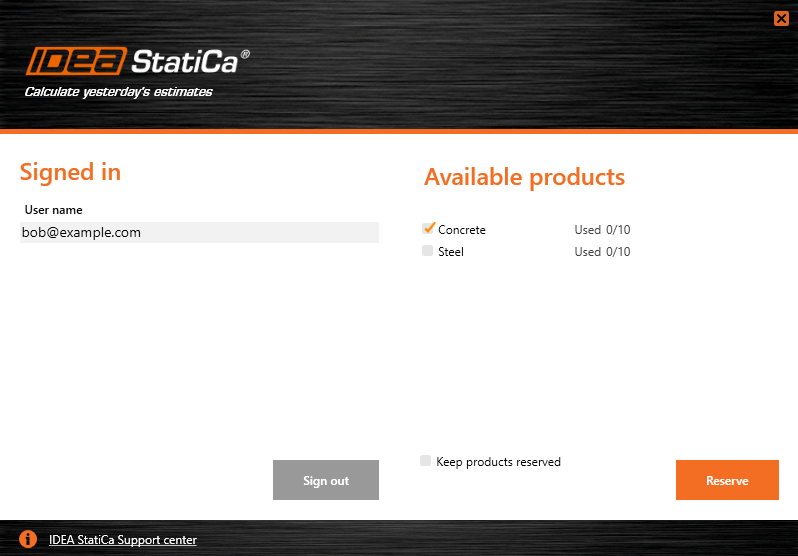 How to set which products I take from the license pool? | IDEA StatiCa